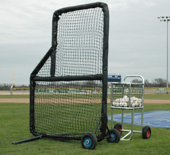 5'x8' Pro Mini Padded Wheeled L-Screen | Sports Facility Resources